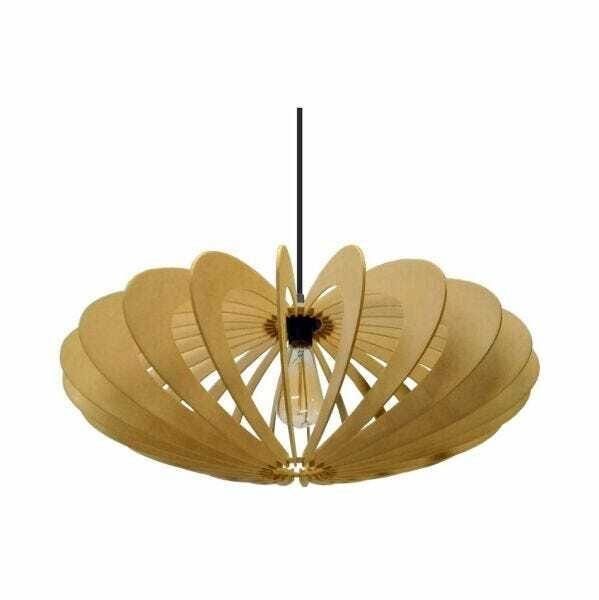 Lustre Pendente em Madeira - Stick Atom - Marfim | MadeiraMadeira