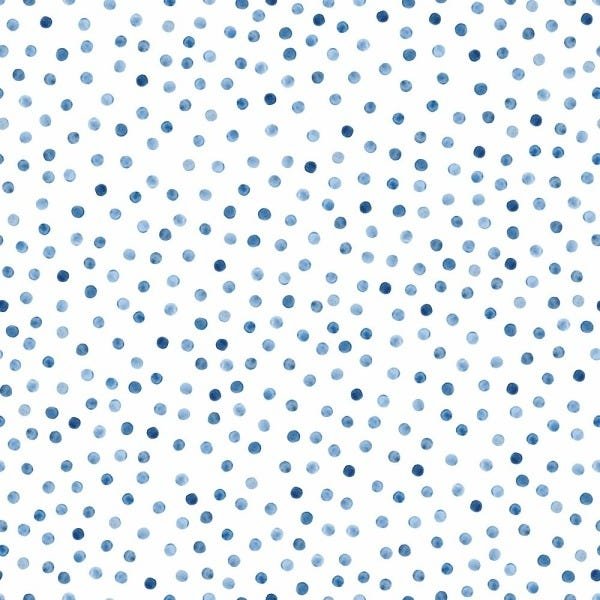 Papel De Parede Adesivo Bolinhas Azul Fundo Branco | MadeiraMadeira