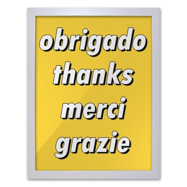Poster Decorativo Prolab Gift Obrigado Moldura Branca 32x42cm ...
