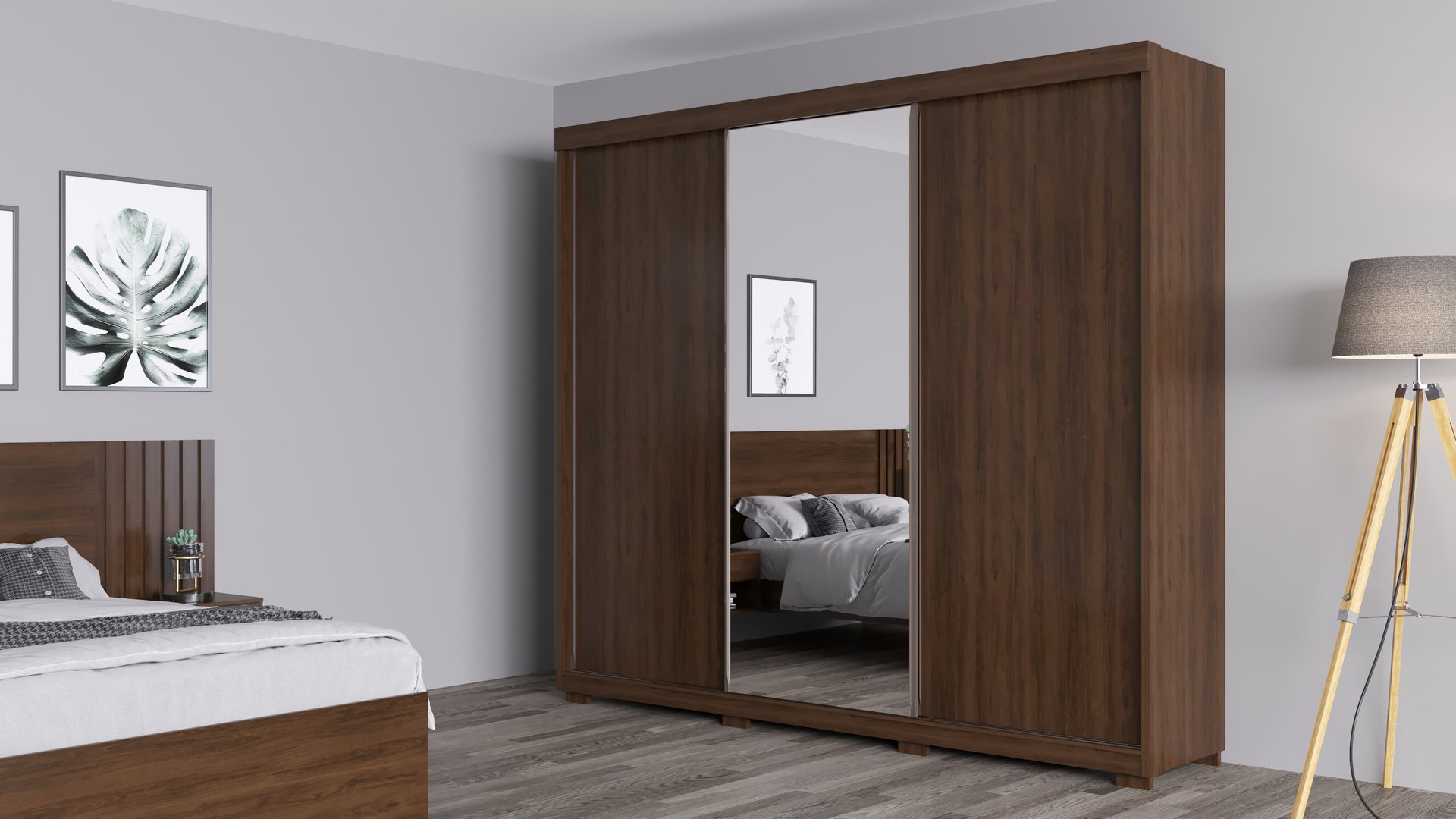 GUARDA ROUPA CASAL COM ESPLEHO NEW PRIME 3 PTS 6 GAV JACARANDA ...