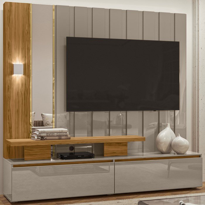 Estante Home Para TV 65 Polegadas 6491 Fendi Naturale Madetec | MadeiraMadeira