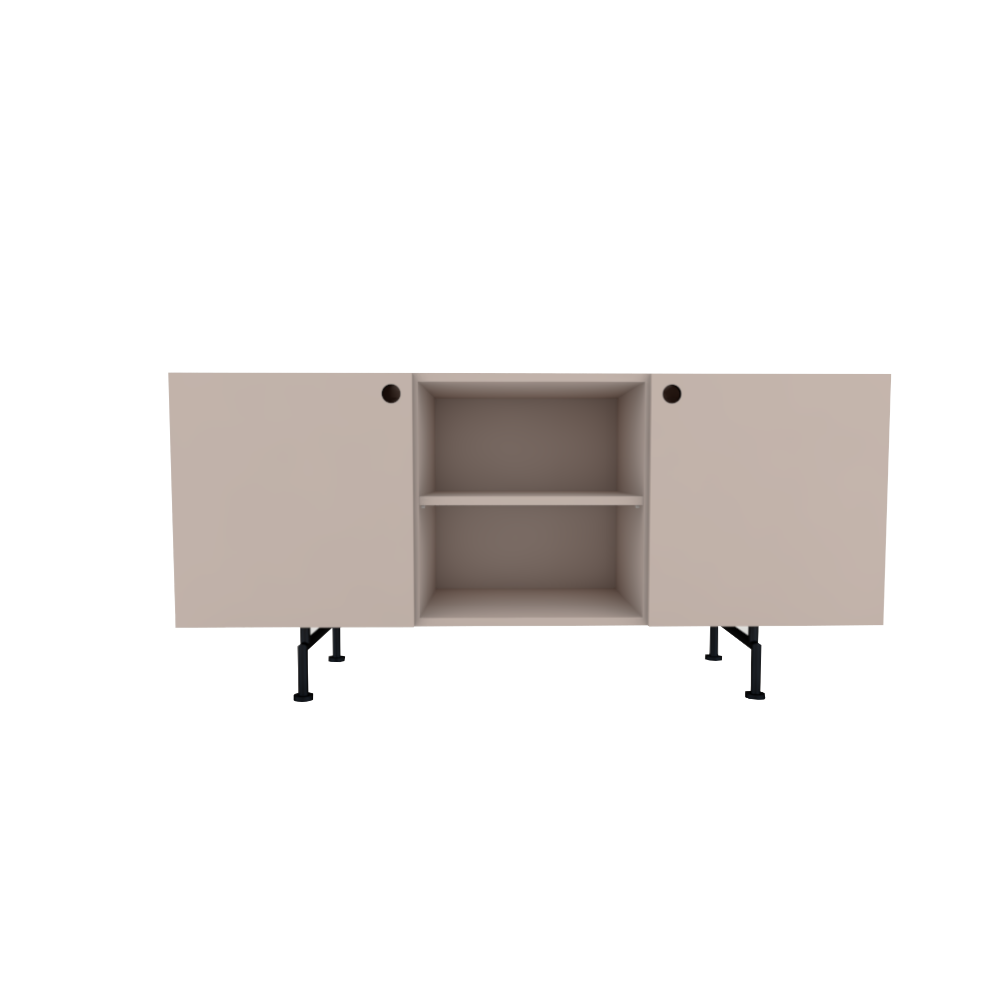 Rack Tube 2 portas 1 Nicho 132x62x42 Sal Rosa - Mdf Arauco | MadeiraMadeira