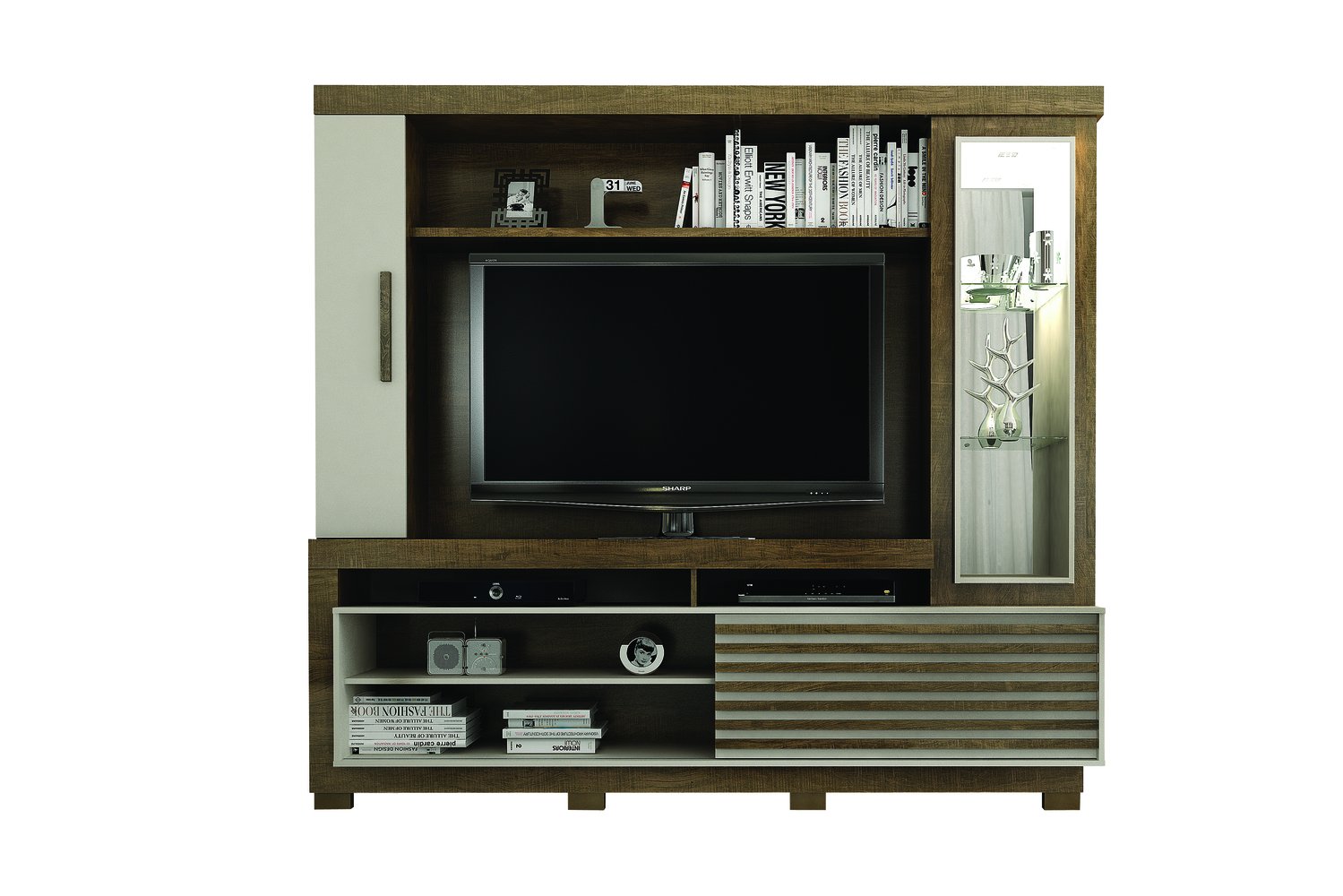 Home para TV até 60 Polegadas 1 Porta Deslizante Lexus Valdemóveis Ipê ...