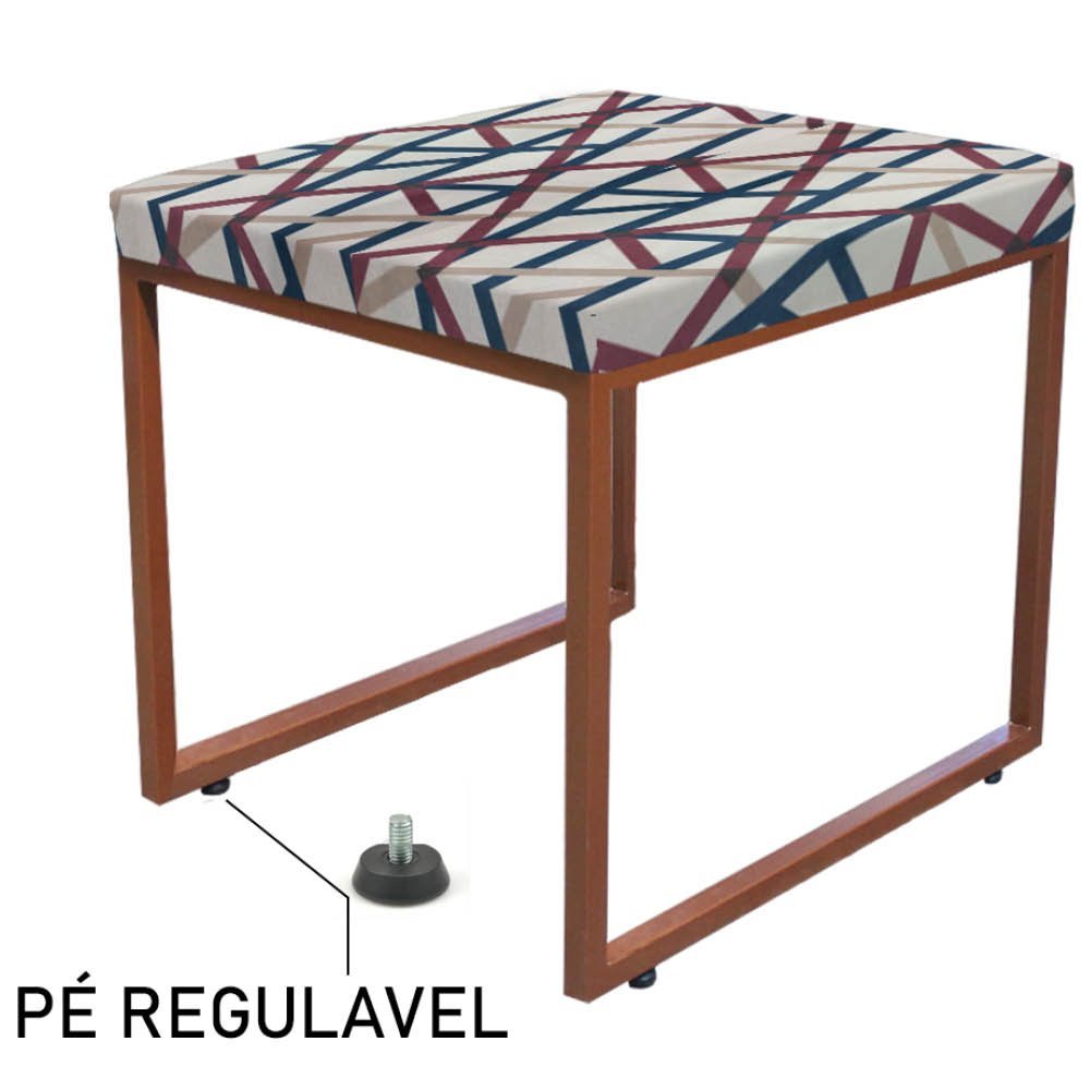 Kit 02 Puff Banqueta Stan Para Penteadeira Sala De Jantar Industrial Ferro Bronze Color AH16 ...