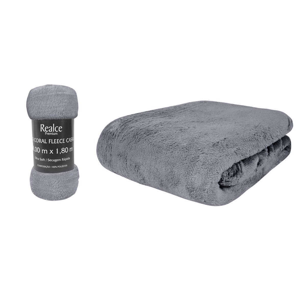 Cobertor Coberta Manta Casal Soft Microfibra Antialérgica Sultan Cinza Escuro | MadeiraMadeira