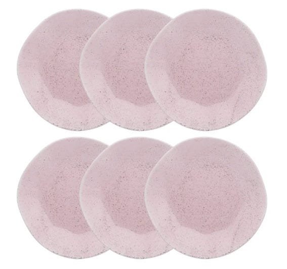 CONJUNTO 6 PRATOS RASOS 27,5CM RYO PINK SAND - OXFORD PORCELANAS ...