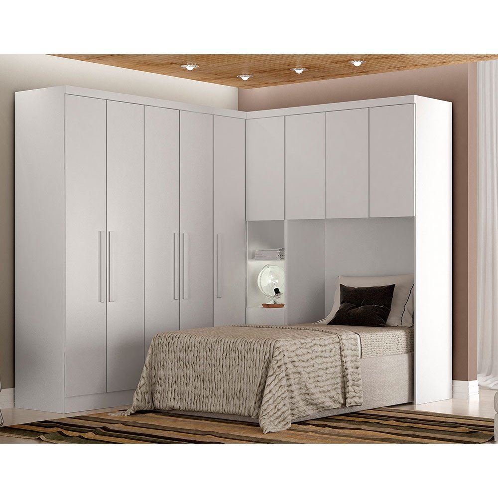 Guarda-Roupa Modulado Solteiro Safira 004 em MDF com 9 Portas e 4 ...