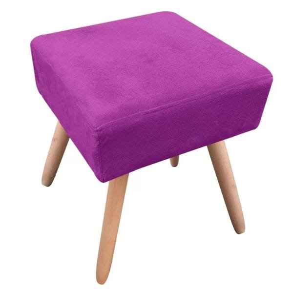 Puff Ibiza Quadrado Suede Roxo | MadeiraMadeira