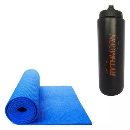 Kit Tapete Yoga Liveup em Eva Azul + Squeeze Tipo Gatorate 1lt ...