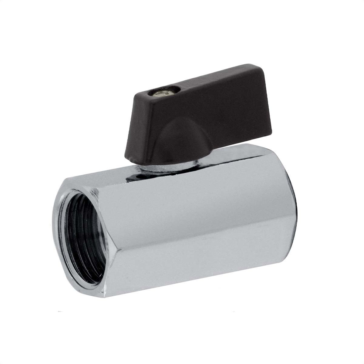 Válvula Registro Mini Esfera 1/8 Fêmea X Fêmea Cromada Alavanca On Off Ivm Italy Latão Cromado ...