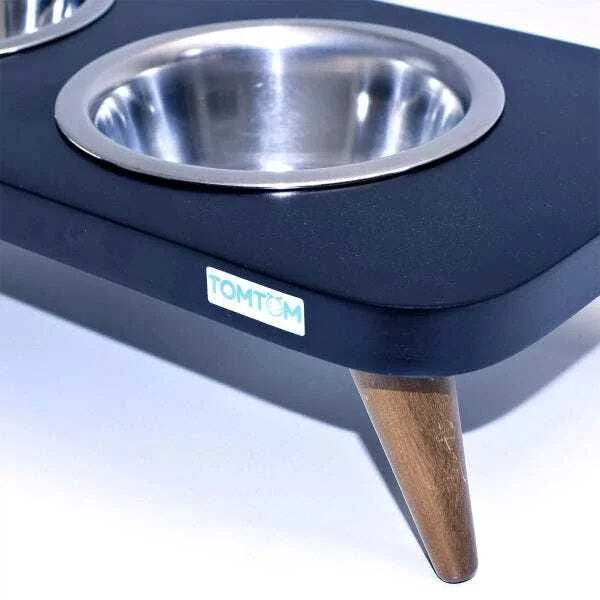 Comedouro Inox Duplo Suspenso Preto - M - Madeira | MadeiraMadeira