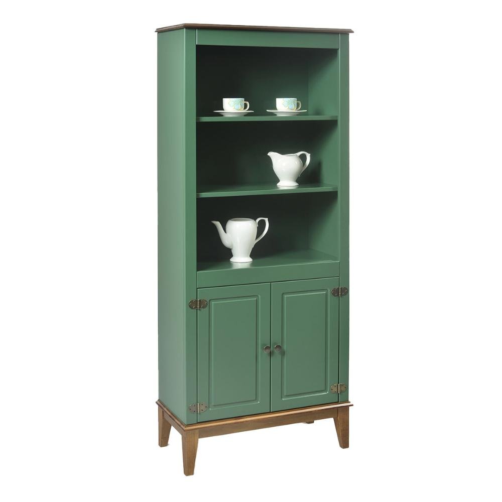 Estante de Madeira Maciça 2 Portas - Verde | MadeiraMadeira