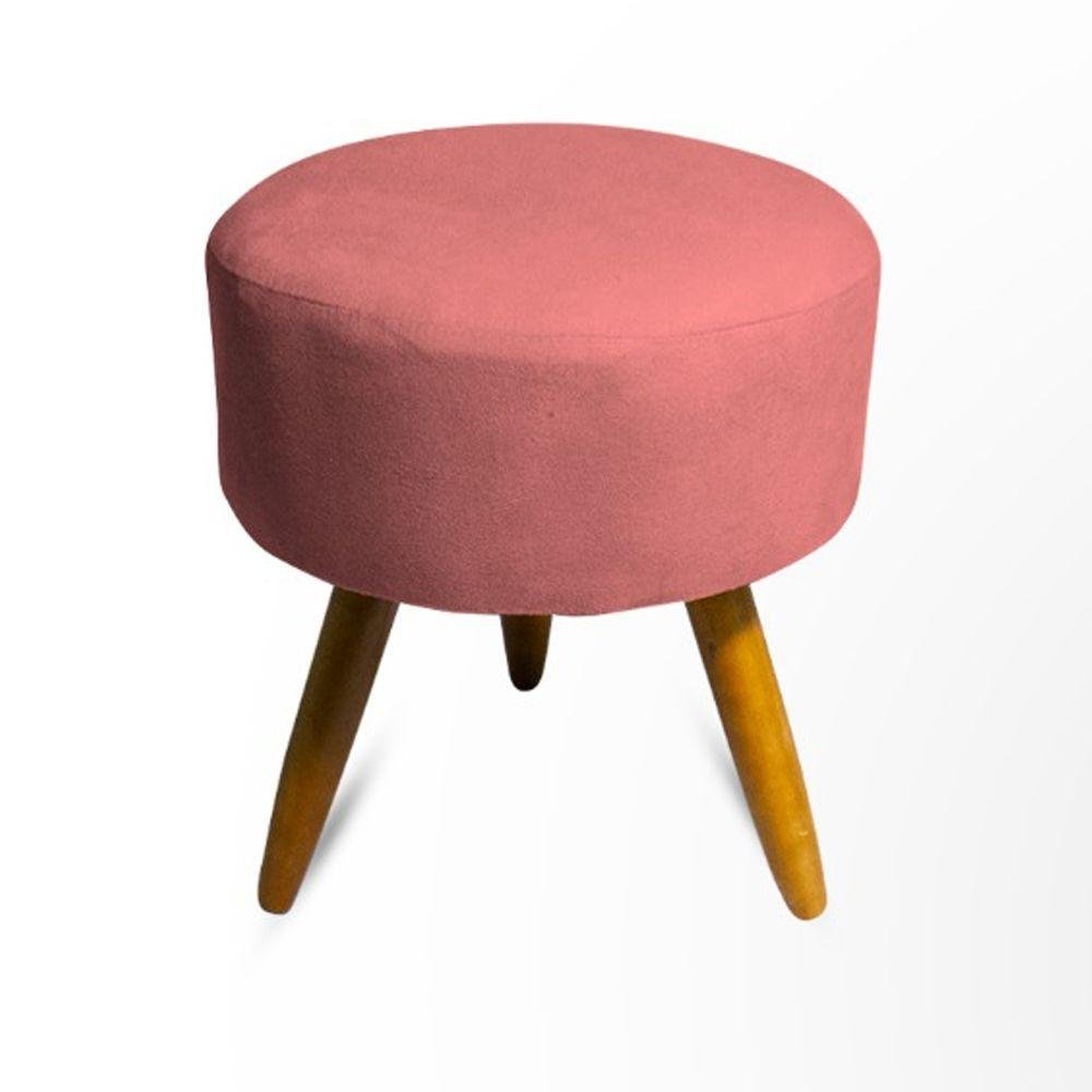 Puff Redondo Suede Rosê | MadeiraMadeira