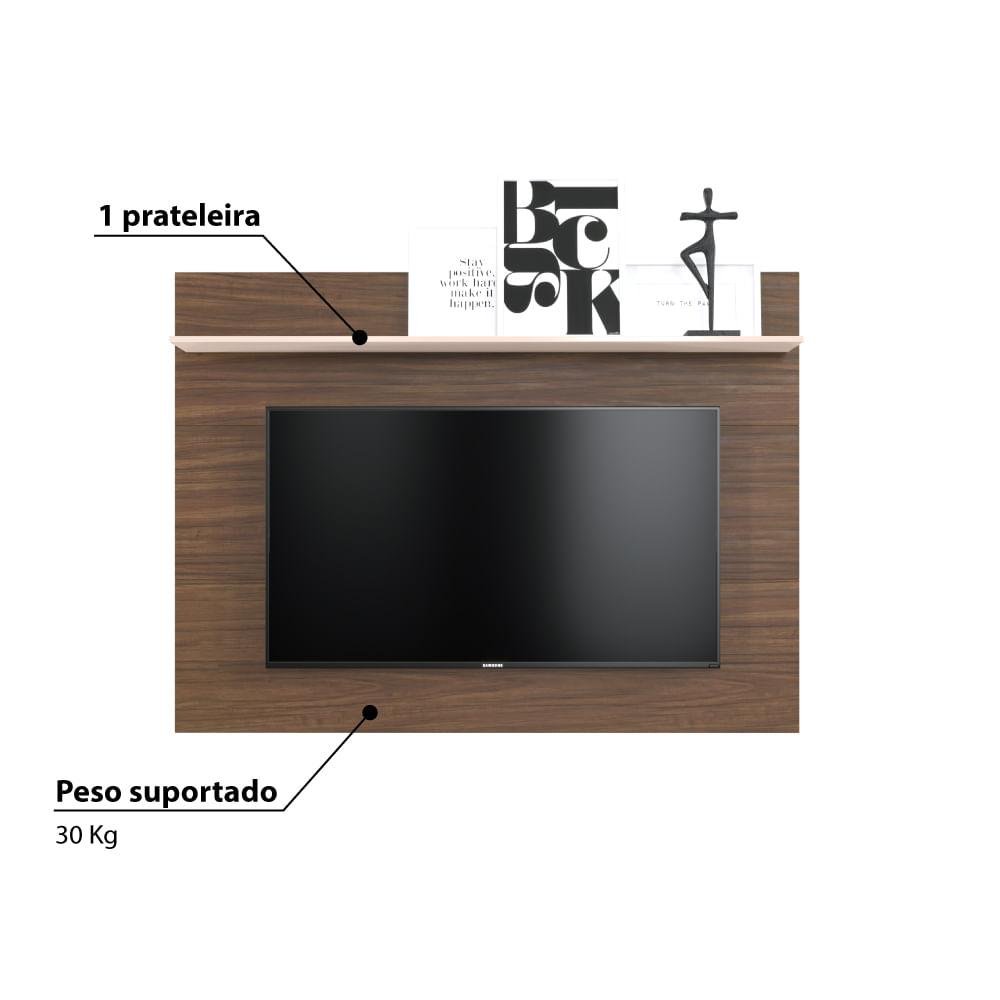 Painel Maia para TV de até 47 - Nogueira/Off White | MadeiraMadeira