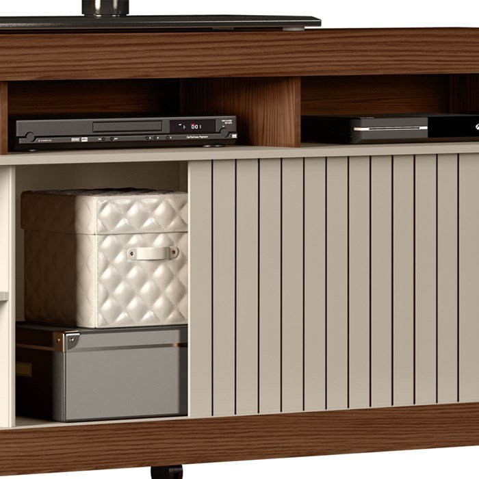Rack Para TV 60 Pol Rodizios 23162 Caiena Creme Dj Moveis | MadeiraMadeira