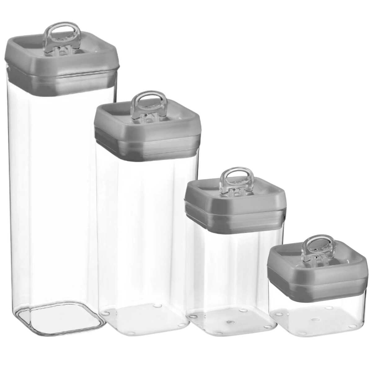 Potes Herméticos para Mantimentos Empilhaveis Kit 4 Peças Pote Porta ...