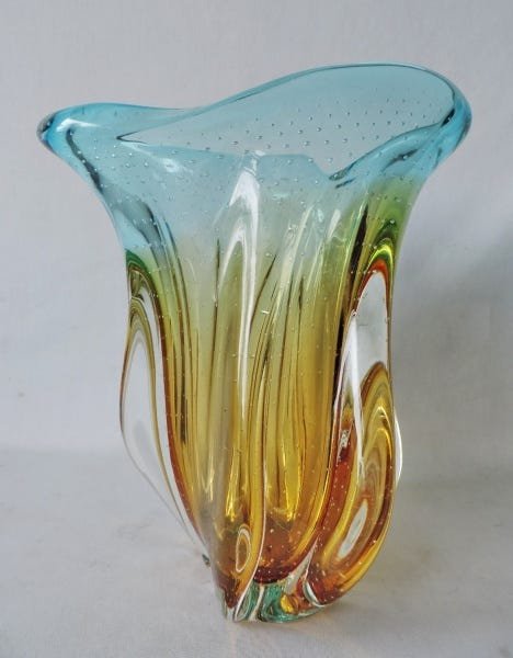 VASO MURANO AZUL AMBAR | MadeiraMadeira