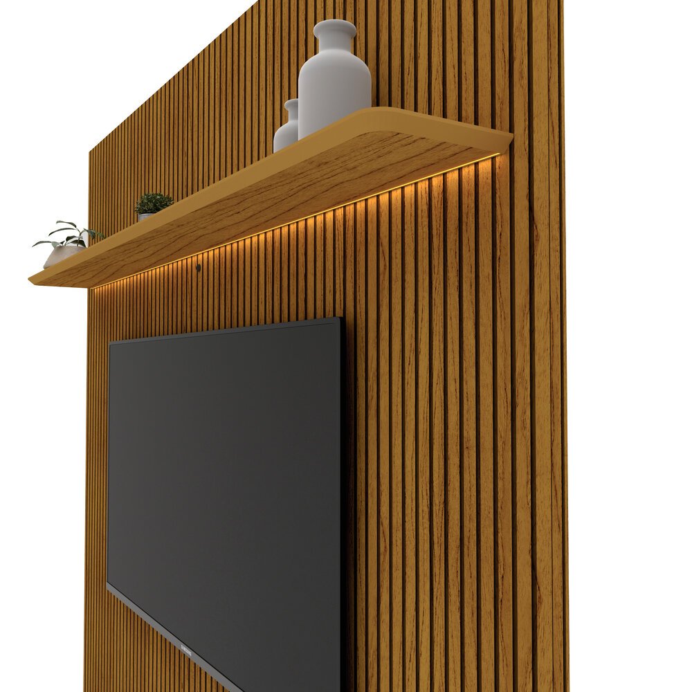 Painel para TV com LED Requinte 220 Naturale Impressão Ripado 3D ...