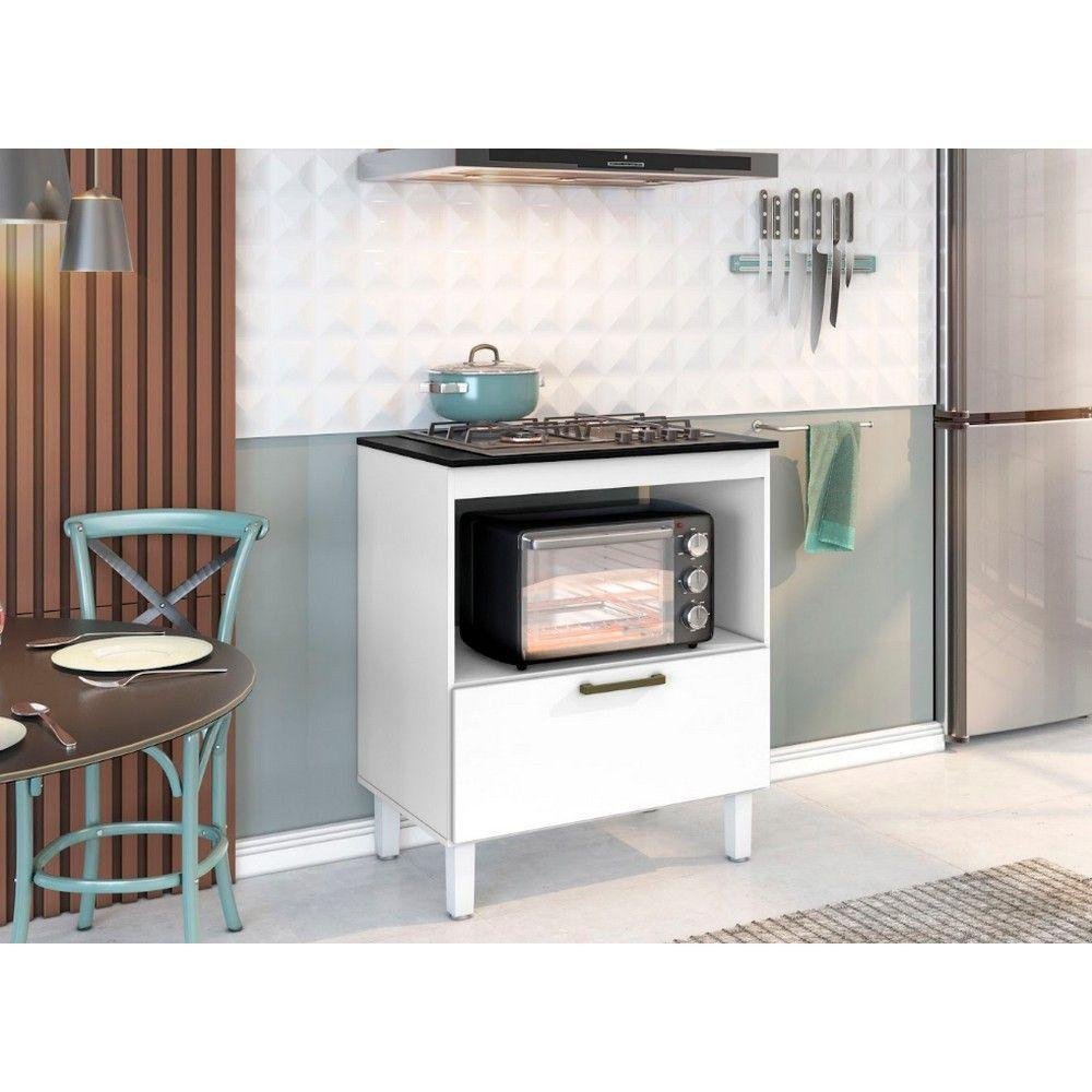 Balcão Cooktop Master 1 Porta Zanzini Branco Lacca | MadeiraMadeira