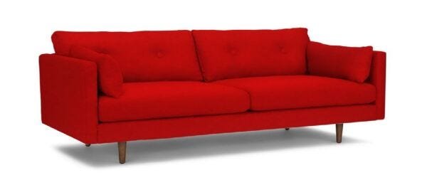 Sofá Dream 4 Lugares Pé Palito com 2 Rolinhos Encosto Macio Almofada ...