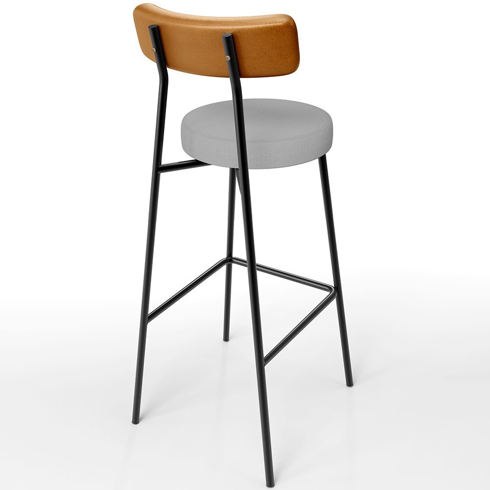 Kit 03 Banquetas Alta Cozinha Sala Jantar Aço Milão L02 Couríssimo ...