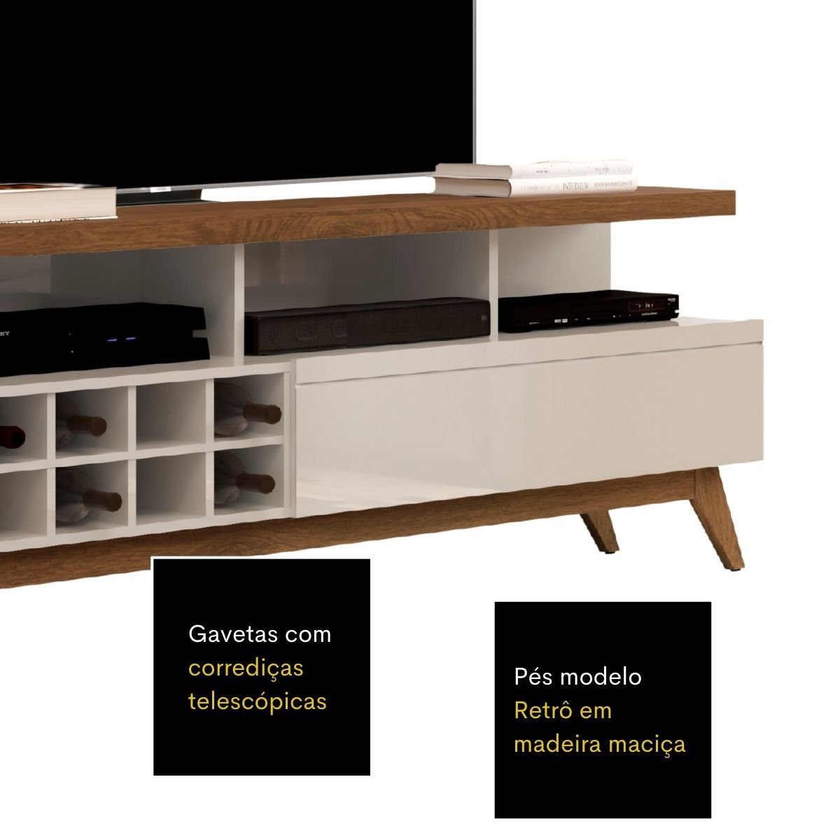 Rack para Sala Televisão até 55 Polegadas - Mod.2040 | MadeiraMadeira