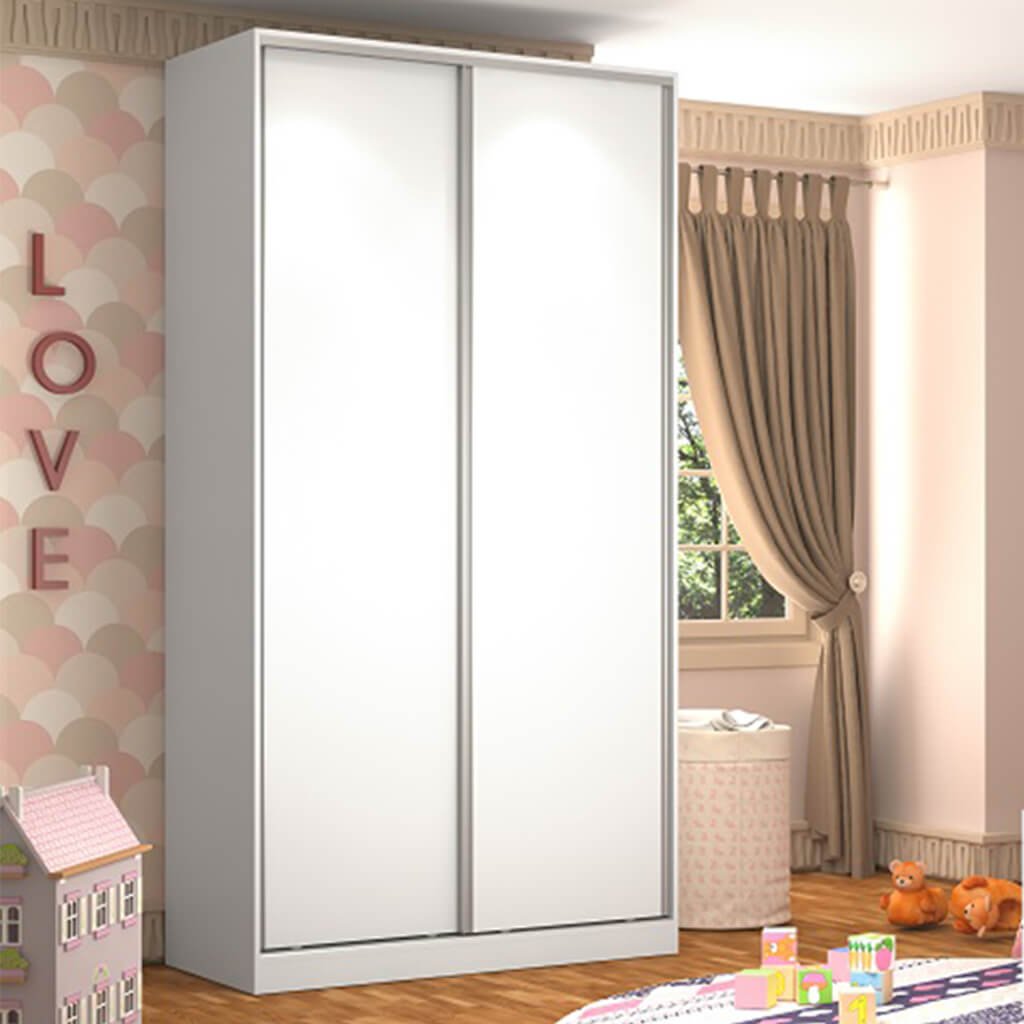 Guarda Roupa Closet 120cm 2 Portas 100% Mdf Branco Lilies Móveis ...