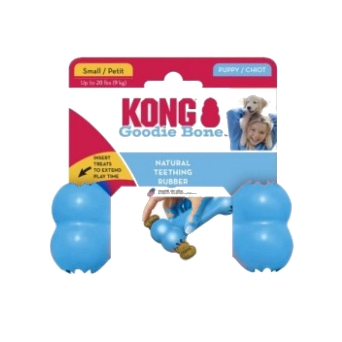 Brinquedo Recheavel Kong Goodie Bone Puppy Azul Pequeno | MadeiraMadeira