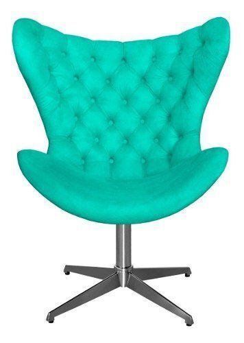 Poltrona Egg Capitonê Base Palito Ou Giratória - Azul Celeste - Liso ...