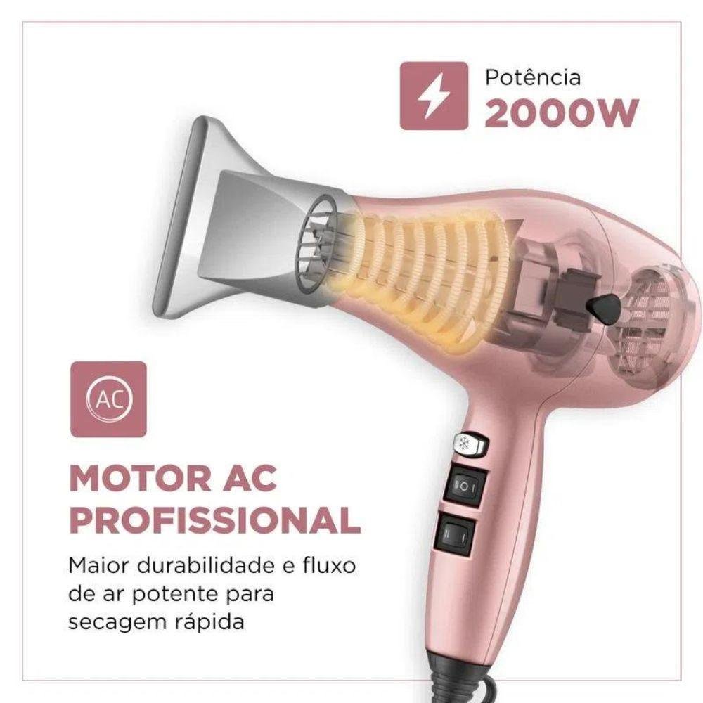 Secador de Cabelo Juliette Mondial Rose 2000w Scp-ju-01 127v ...