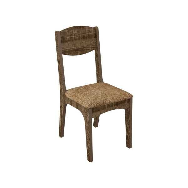 Cadeira Milão 25Mm Assento Estofado Ca12 Cor:Rústico e Chenille Marrom ...