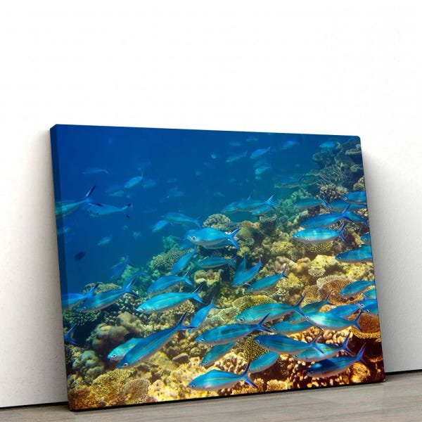 Quadro Decorativo em Tecido Canvas 40x60cm Fundo do mar | MadeiraMadeira