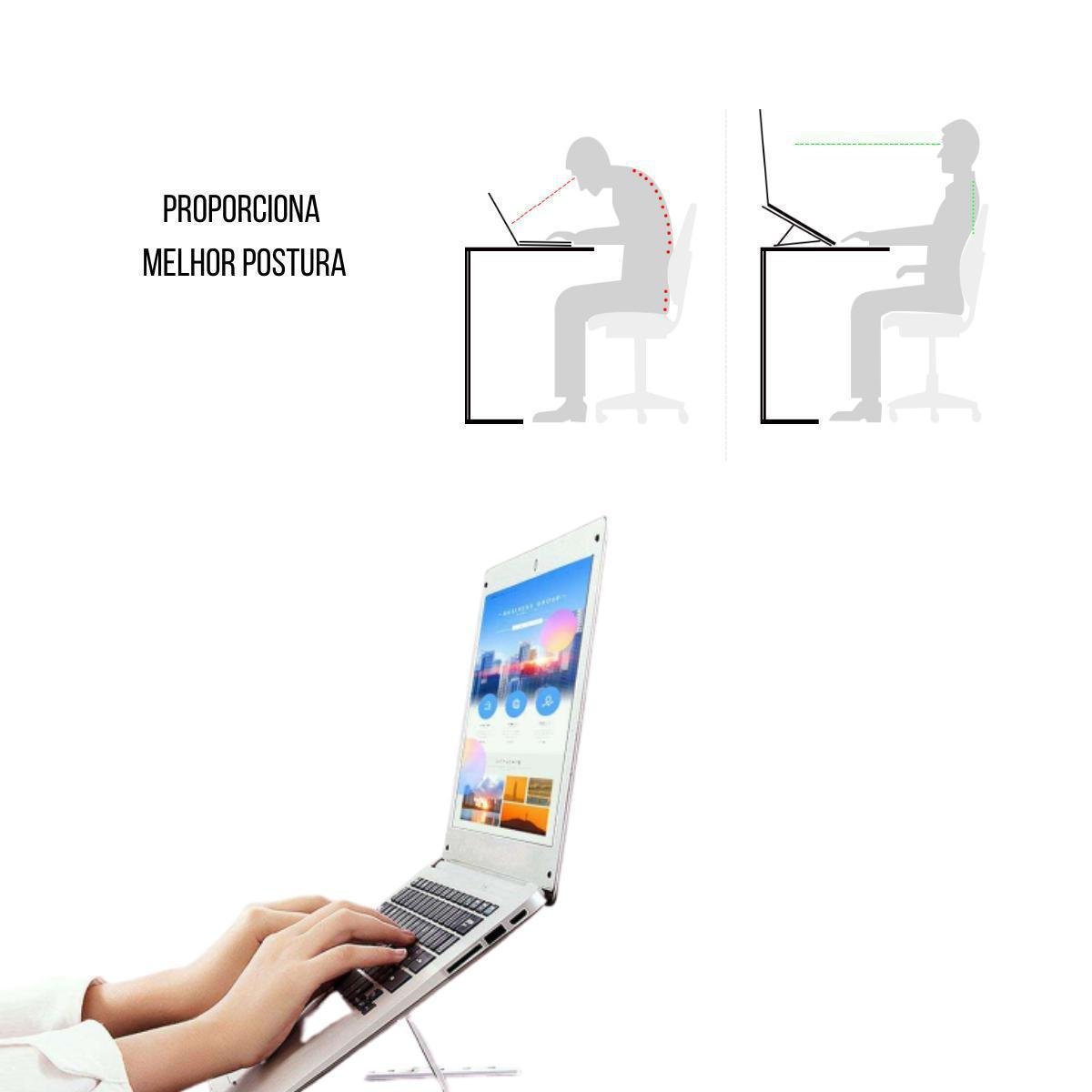 Kit 2 Suportes Elevador De Alumínio Para Notebook Ajustável ...