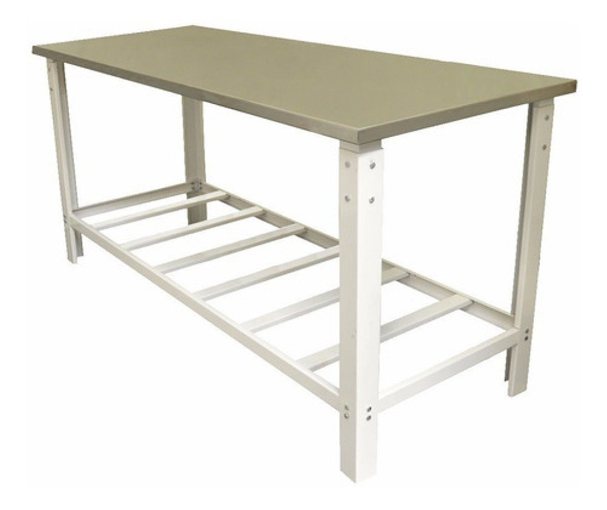 Mesa Auto Serviço 180x70cm Cristalaço Tampo Inox | MadeiraMadeira