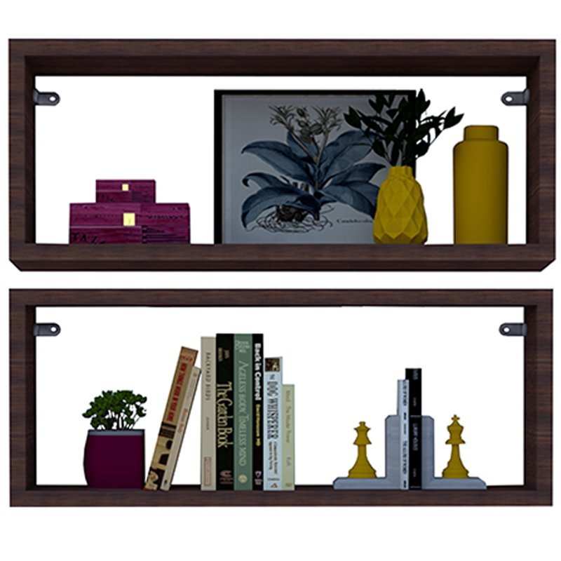 Kit 2 Nicho Retangular Nova Imbuia 40x20x10p Mdf Decorativo ...