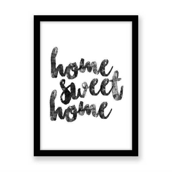 Quadro decorativo Home Sweet Home - A4-210X297mm - Clean 2cm-Preta | MadeiraMadeira