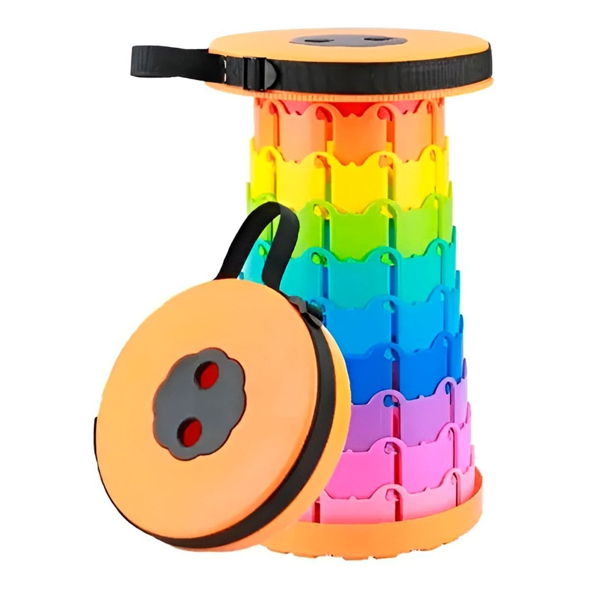 Banqueta Giratória Dobrável e Portátil com 10 Níveis Altura ...