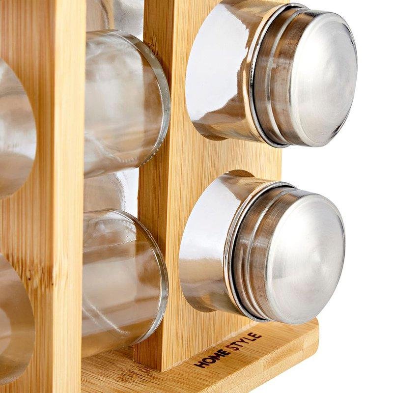 Jogo de Porta Condimentos Bambus 12 Peças - Home Style | MadeiraMadeira