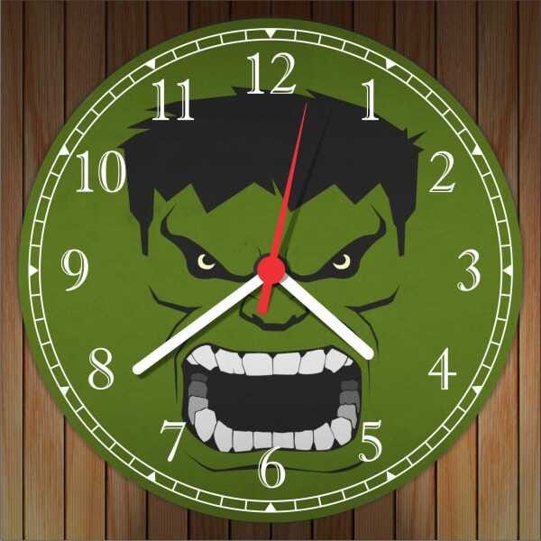 Relógio De Parede Hulk Super Heróis Quarto Sala | MadeiraMadeira