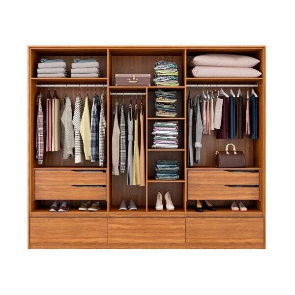 Guarda-Roupa Casal Moara Demartez 6 Portas com 2 Portas Em Espelhos ...