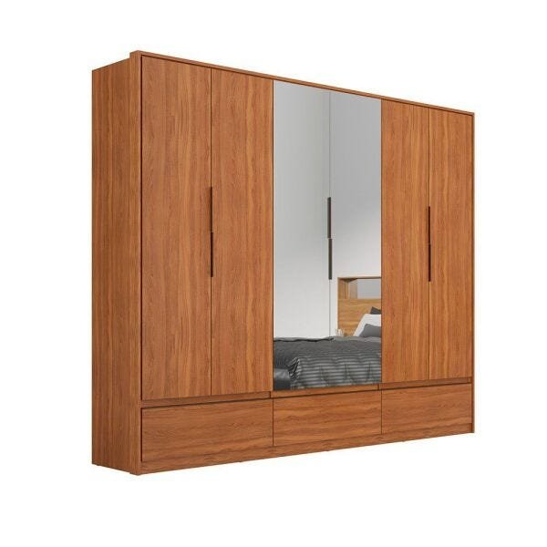 Guarda-Roupa Casal Moara Demartez 6 Portas com 2 Portas Em Espelhos ...