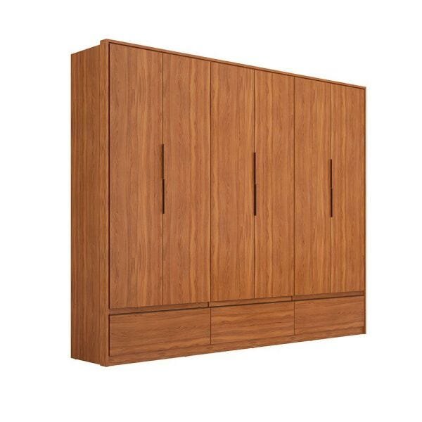 Guarda-Roupa Casal Moara Demartez 6 Portas com Pés Amêndola Touch ...