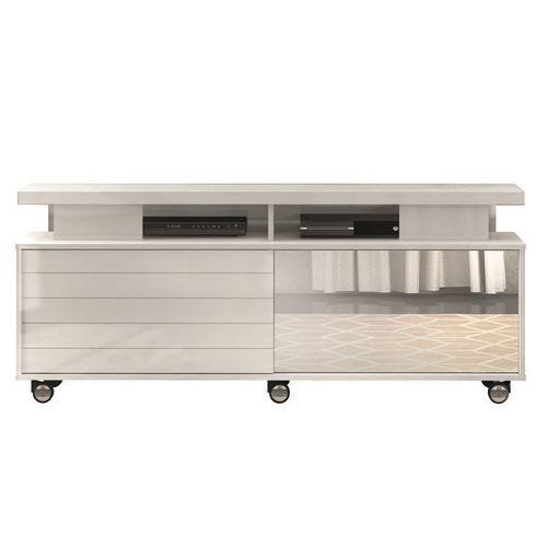 Rack para TV até 60 Polegadas com Espelho Ageo Branco Brilho | MadeiraMadeira