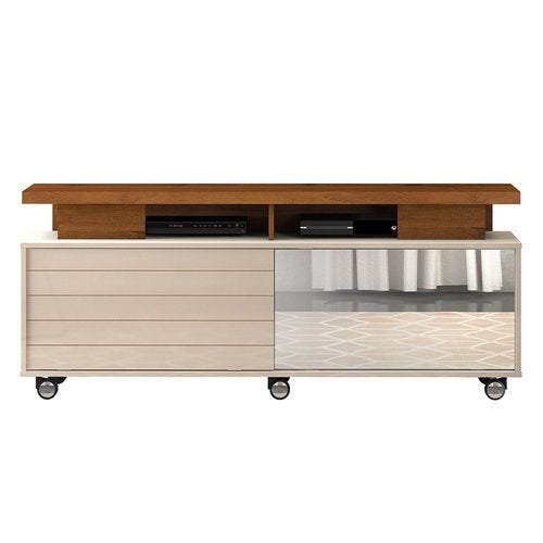 Rack para TV até 60 Polegadas com Espelho Ageo Off White Rústico Terrara | MadeiraMadeira