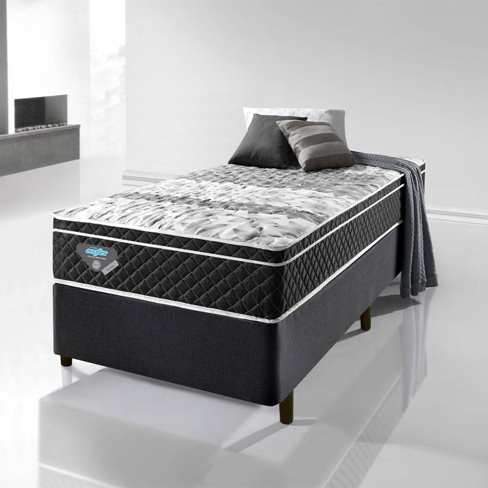 Cama Box Solteiro King 96x203 + Colchão GranSleep Molas Verticoil ...