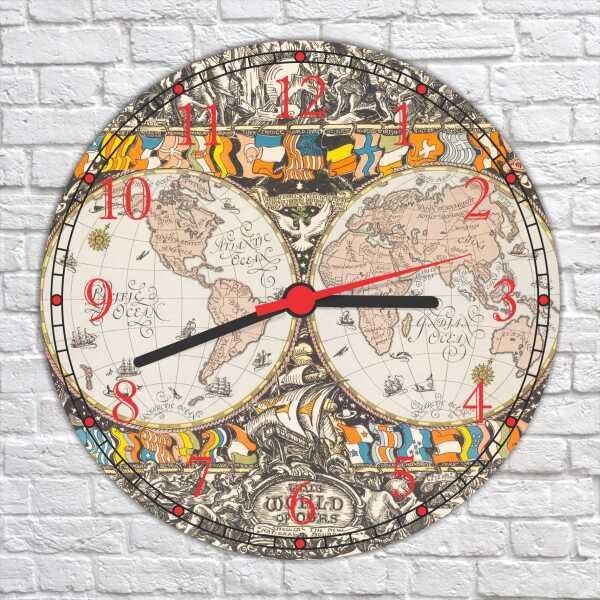 Relógio De Parede Mapa Mundo Vintage Decorações Interiores Quartz ...