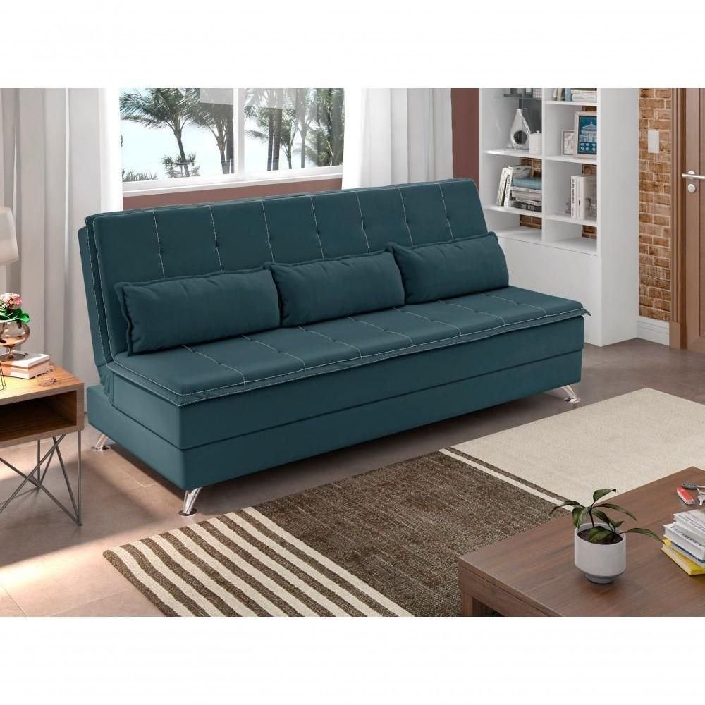 Sofá Cama Casal Luma 1,90m Petróleo - Xflex Sofás | MadeiraMadeira