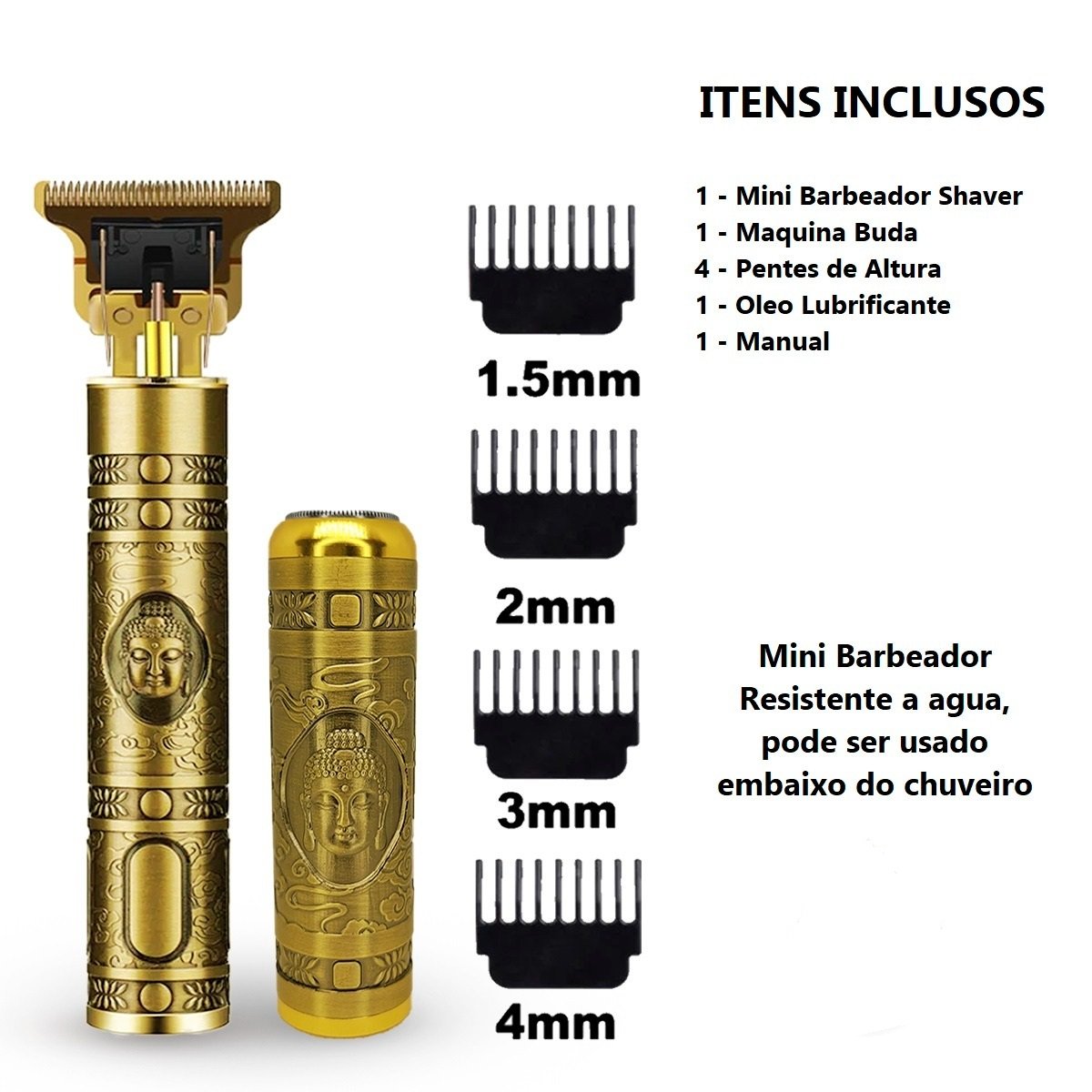 KIt Maquininha Acabamento Barbeador Buda Shaver Profissional ...