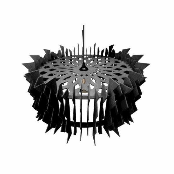 Lustre Pendente em Madeira - Inti - Preto | MadeiraMadeira