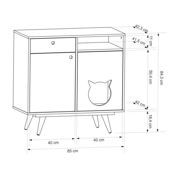 Aparador Retro Pet Catito Mel Freijo/Preto Ac | MadeiraMadeira